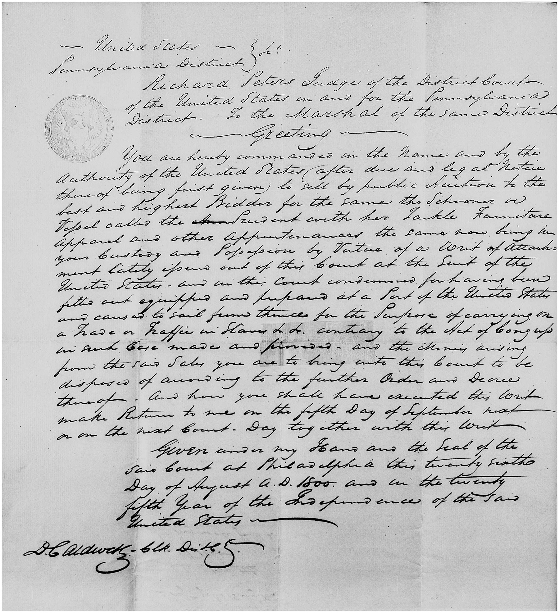 U.S. vs The Schooner Prudent | The Ganges Families History Project